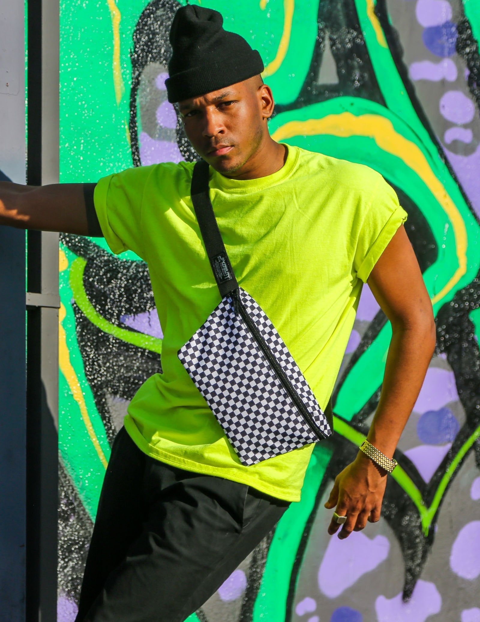 Checkered Plus-Size Fanny Pack | XL Festival Belt | FYDELITY – Fydelity