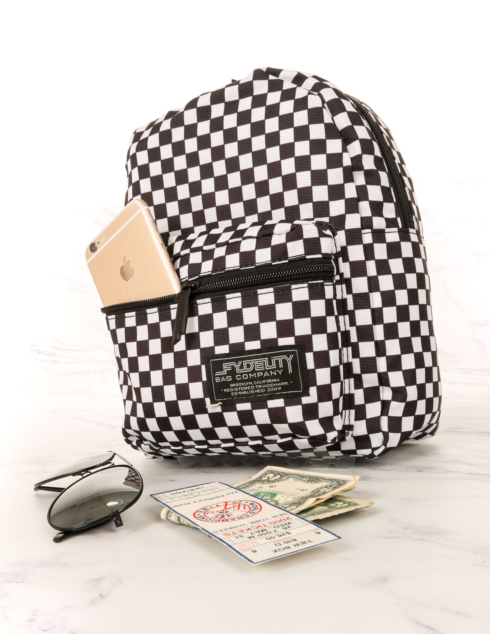 Mini Checkered Backpack | Small Festival Pack Fun | FYDELITY – Fydelity