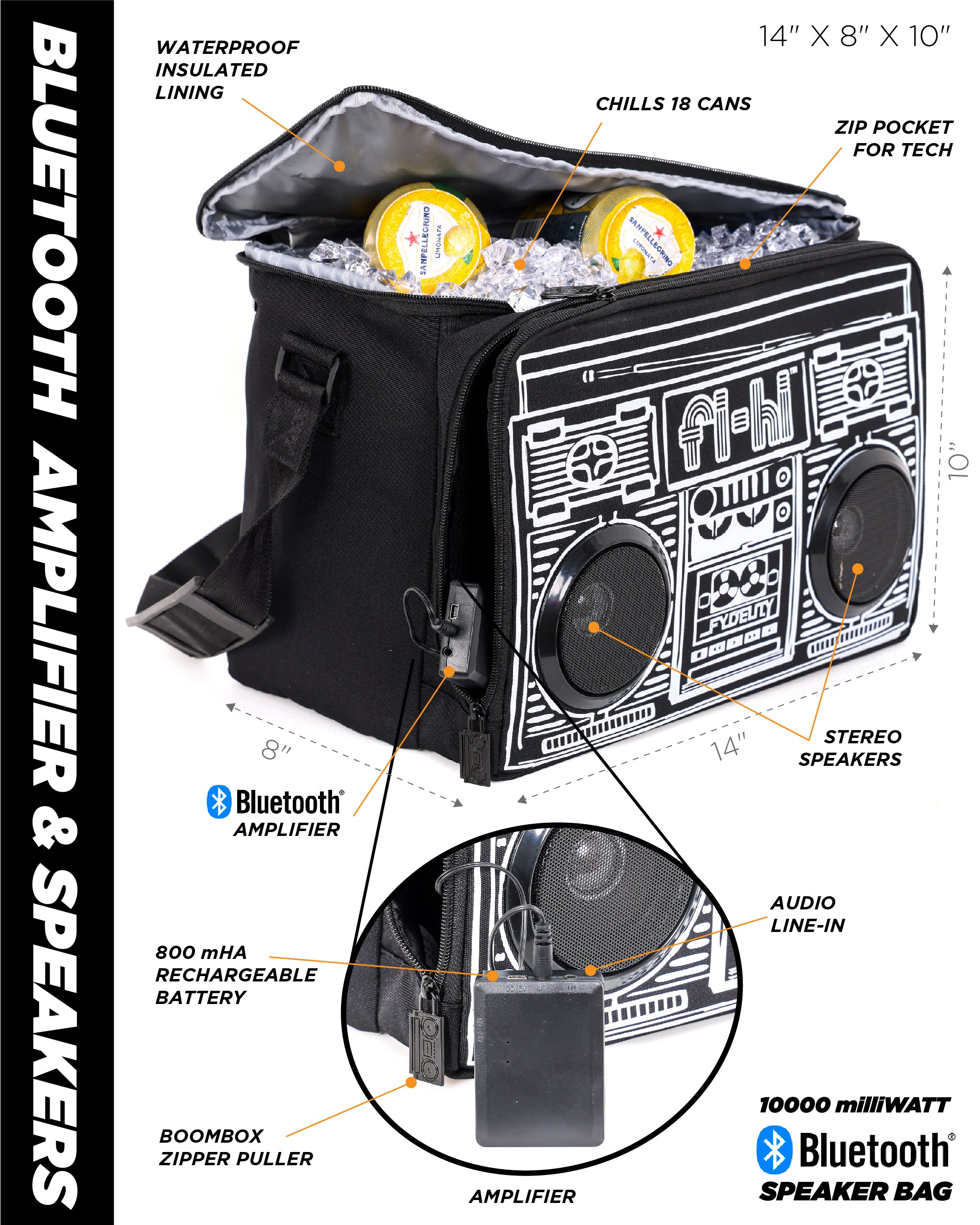 FI-HI Coolio Cooler: Le Boom Box BLACK – Fydelity